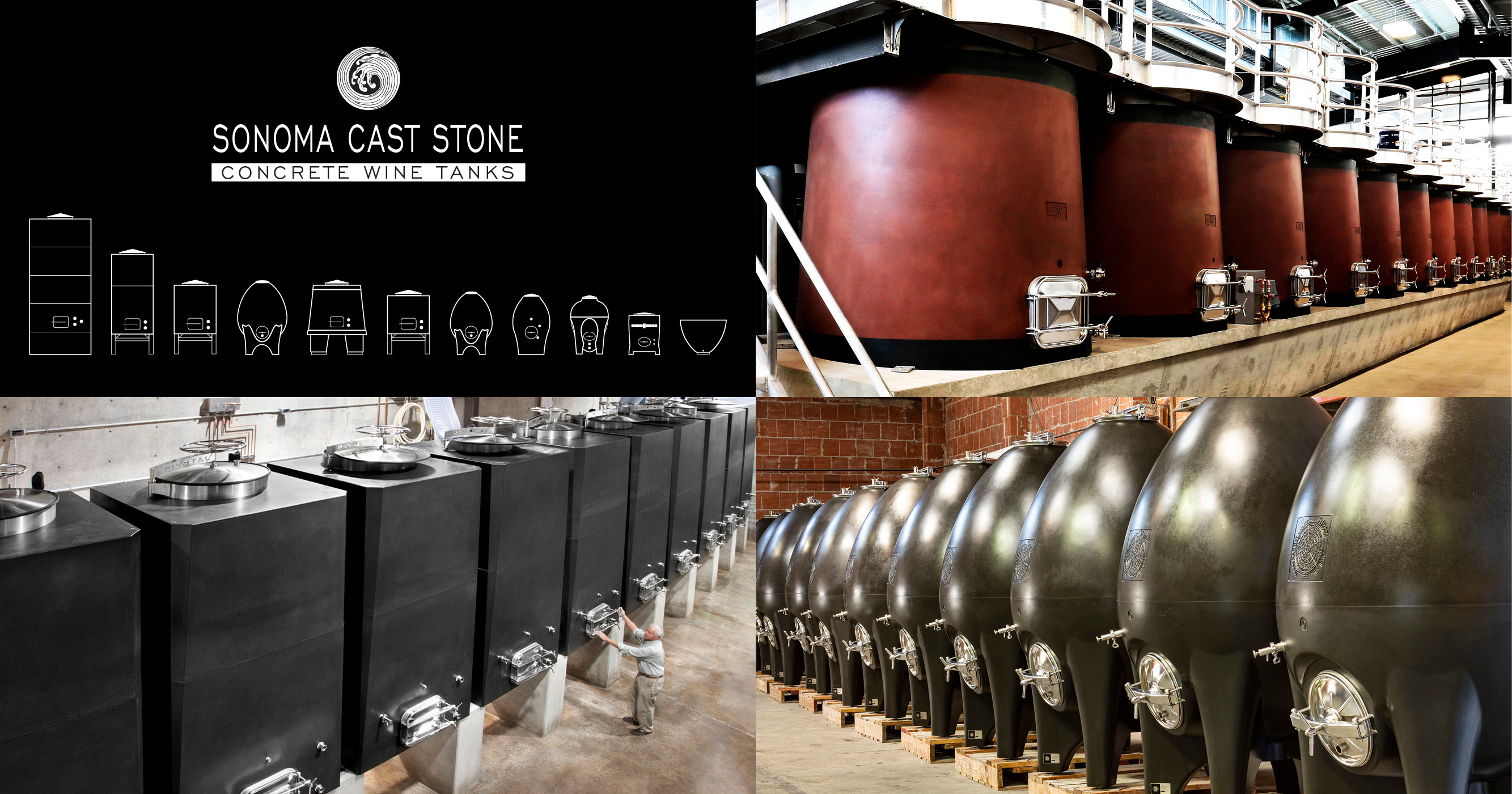 Concrete Wine Tanks | Square 500-800 Gal | Sonoma Cast Stone